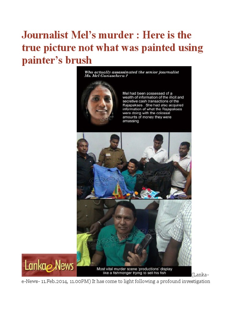 Journalist Mel's Murder Here Is The True Picture Not What Was Painted ...