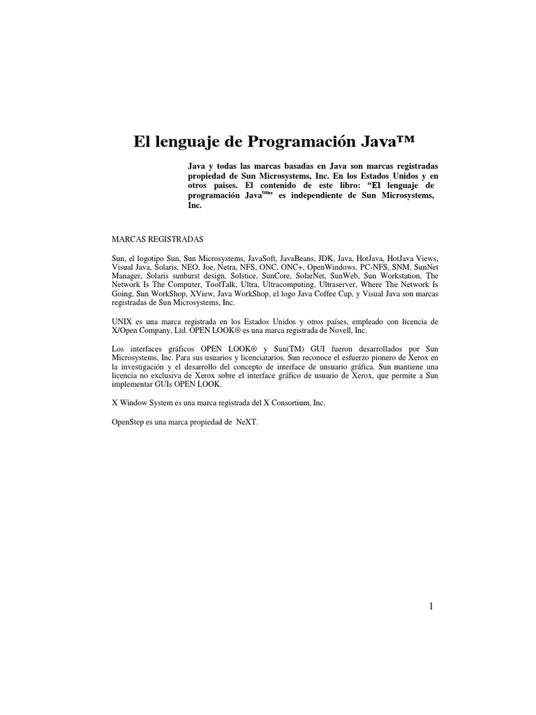 Manuales Lenguaje De Programación Java El Lenguaje De Programación Java Nxt Pdf Máquina