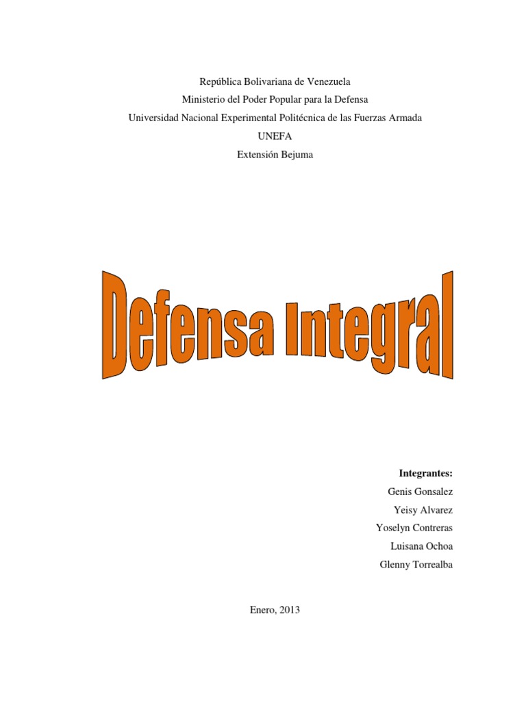 Defensa Integral en Venezuela: Conceptos Clave | PDF | Venezuela ...