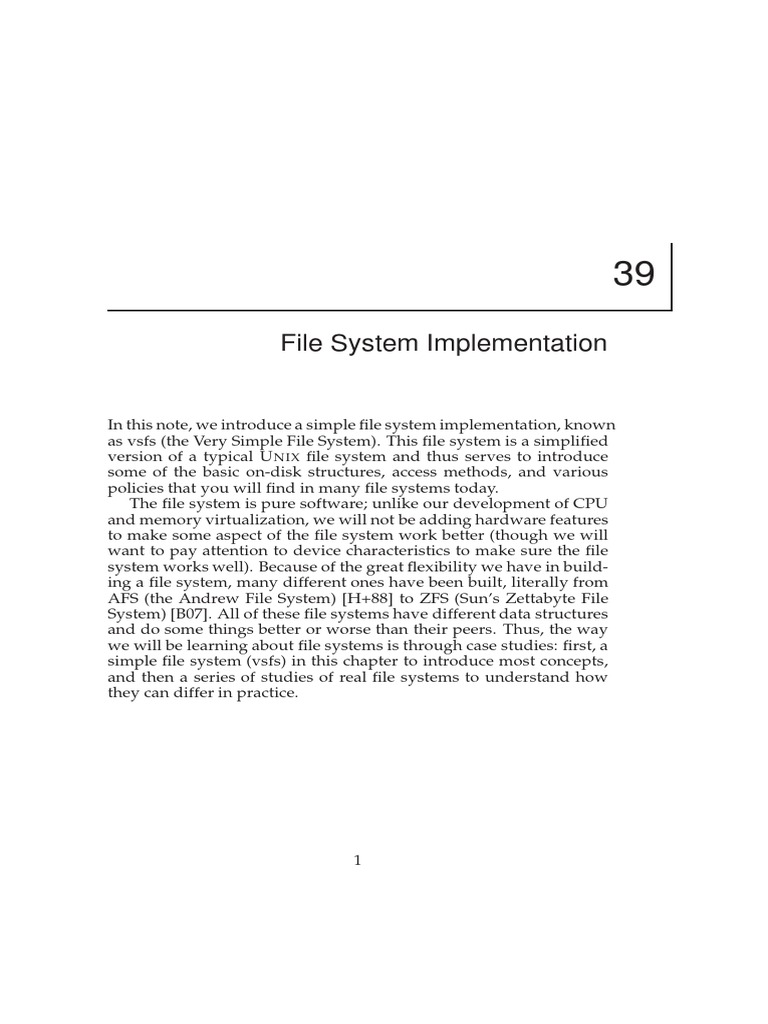 Filesystem Implementation | PDF | Pointer (Computer Programming) | File System