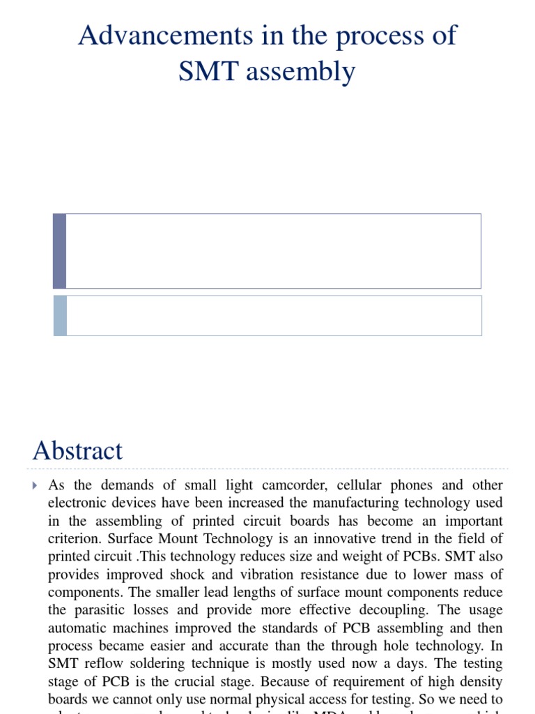 Advances in Surface Mount Technology | PDF | Printed Circuit Board ...