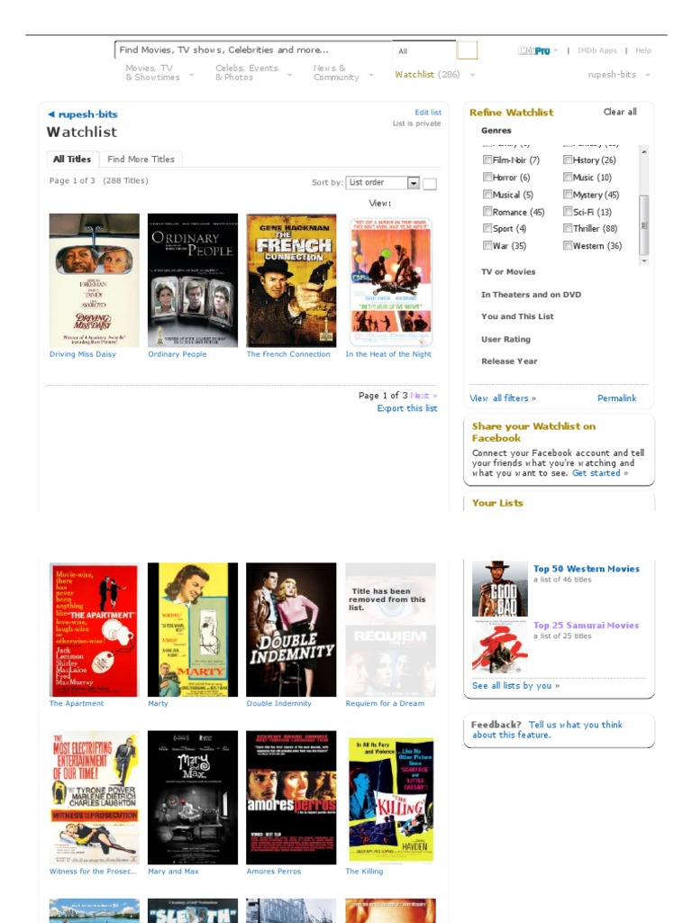 IMDb Your Watchlist | PDF | Leisure | Business