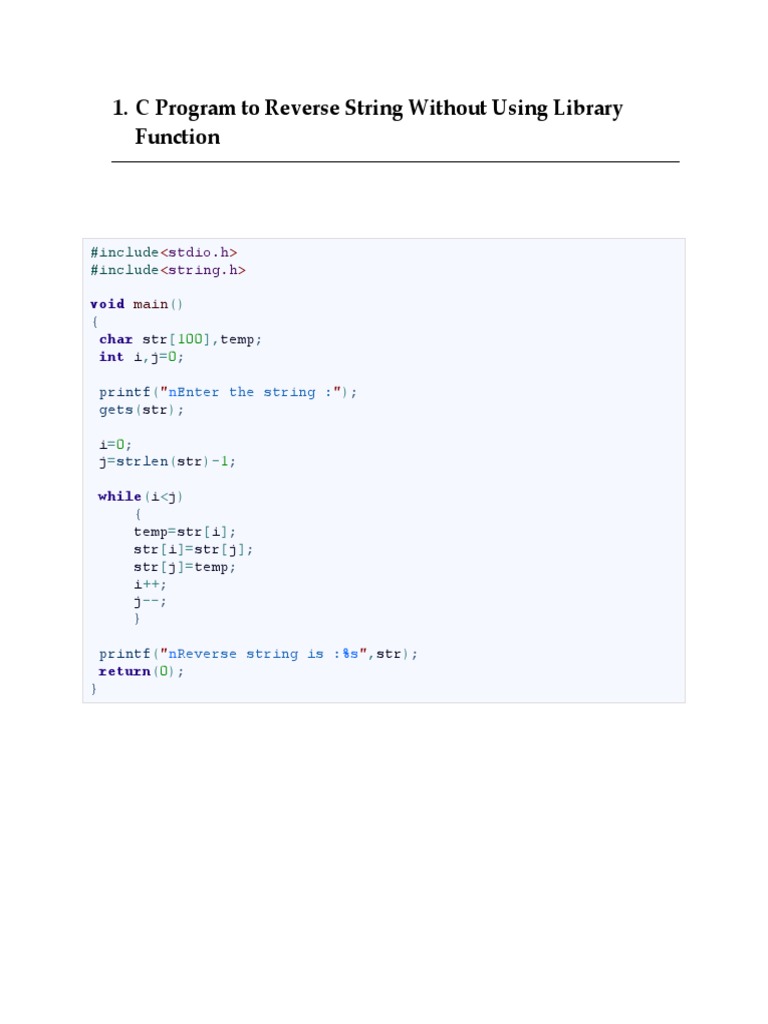 A Collection of C Programming Code Examples Demonstrating Common ...