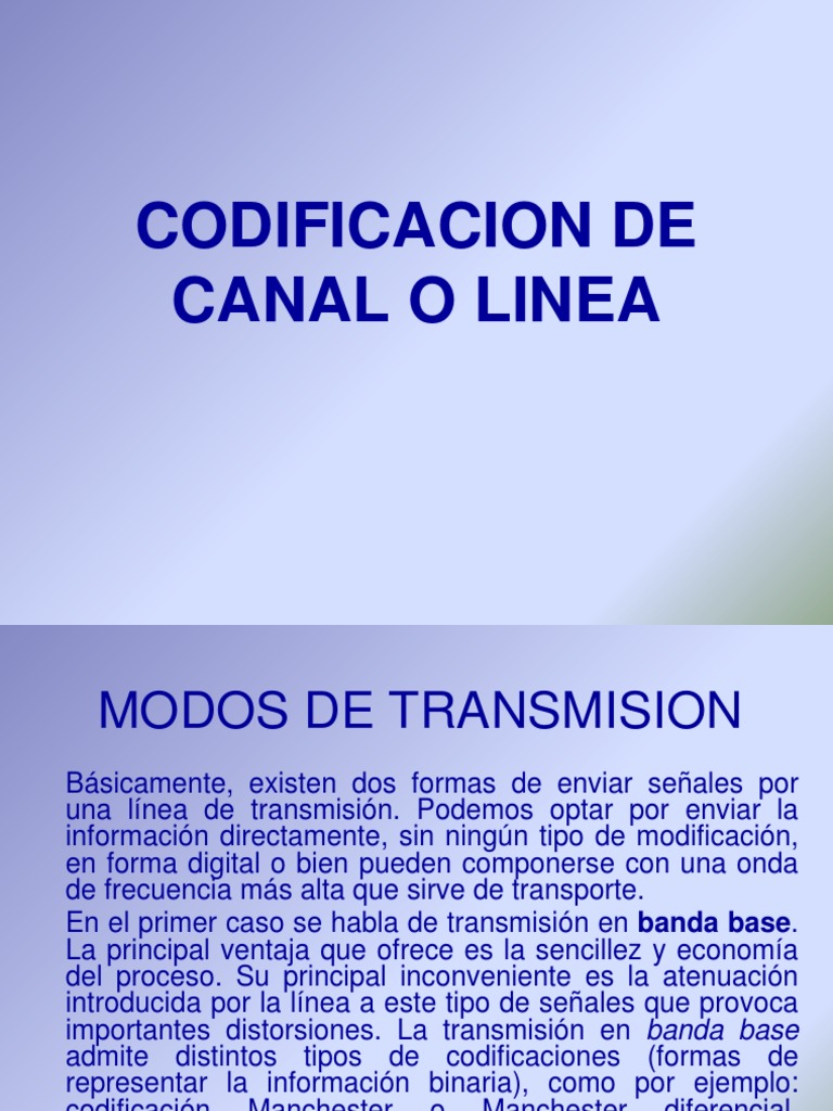 Codificacion de Linea y de Canal | PDF | Electrónica | Telecomunicaciones