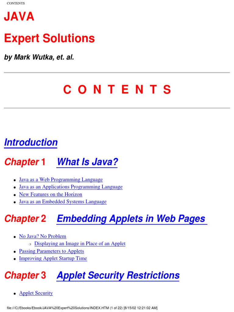 JAVA Expert Solutions | PDF | Java (Programming Language) | Hypertext ...