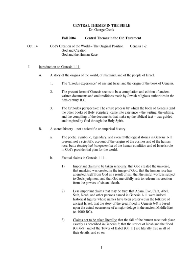 Central Themes in The Bible | PDF