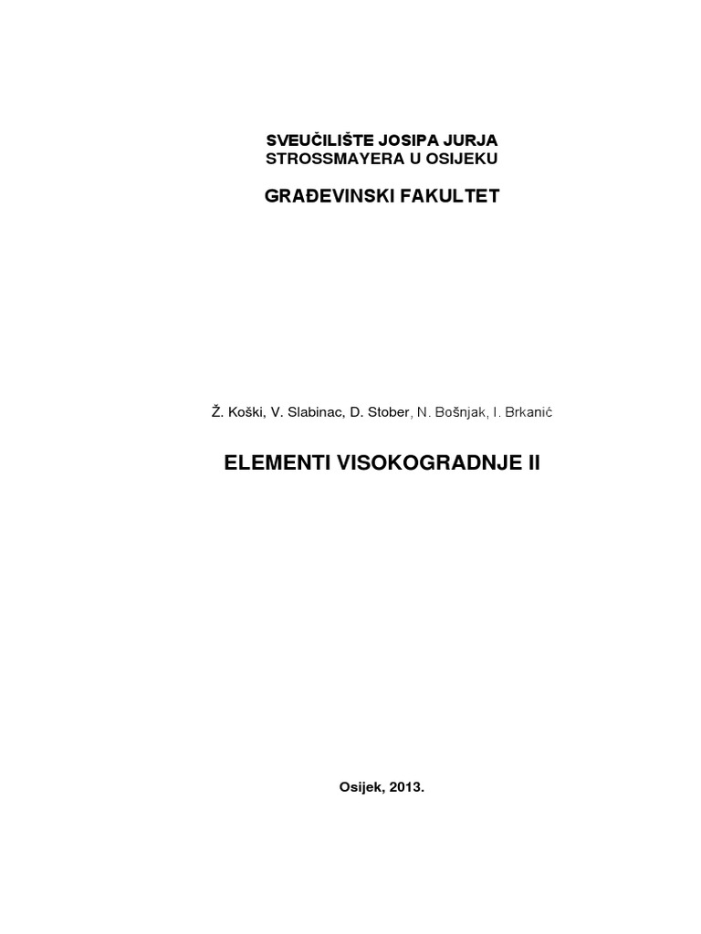 Elementi Visokogradnje 2 | PDF