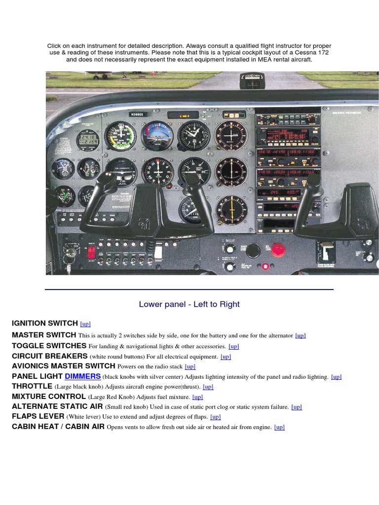 Cockpit Description | PDF | Measuring Instrument | Aviation