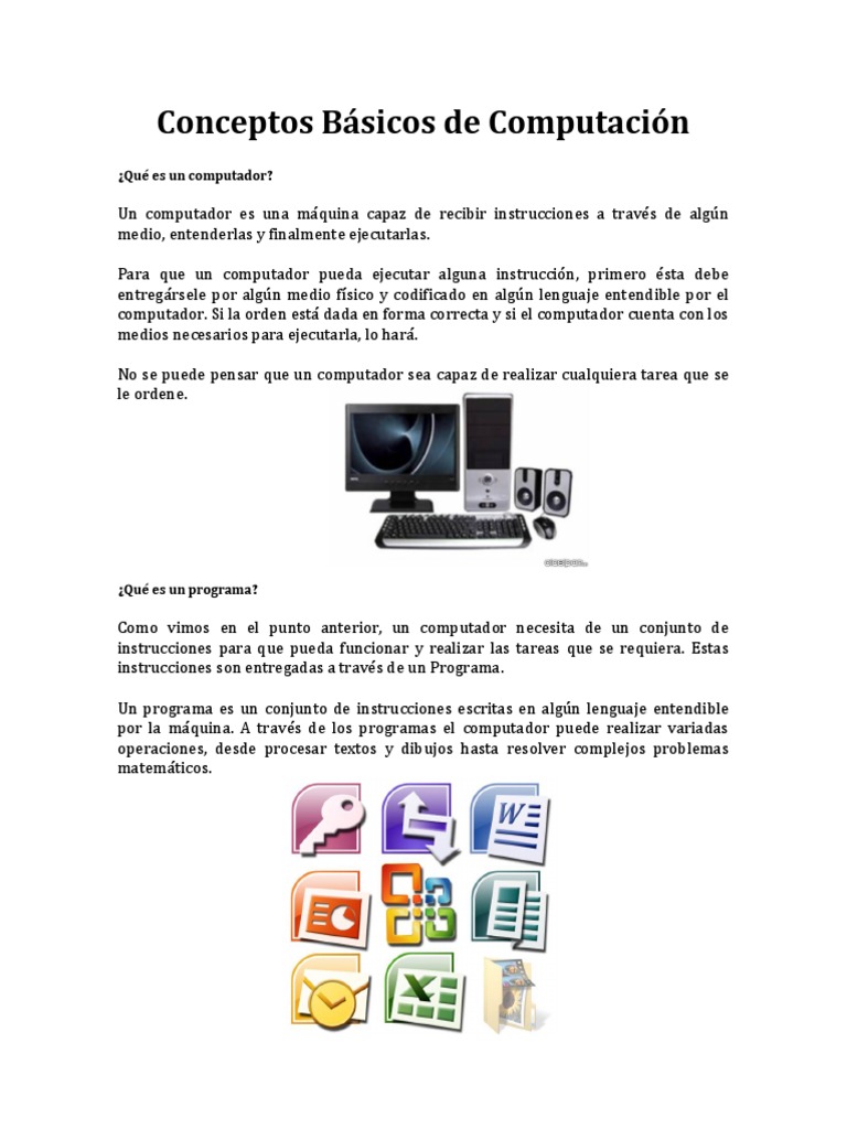 Conceptos Básicos de Computación.docx | Hardware de la computadora ...