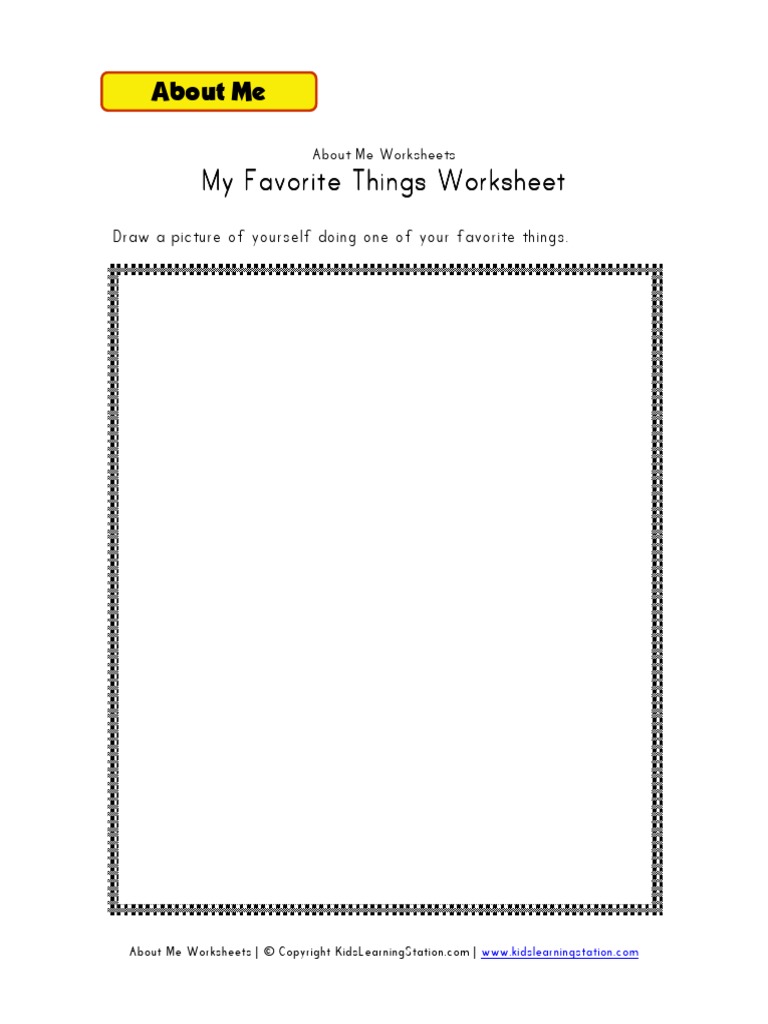 Ourselves 13 My-Favorite-Things-Worksheet PDF | PDF