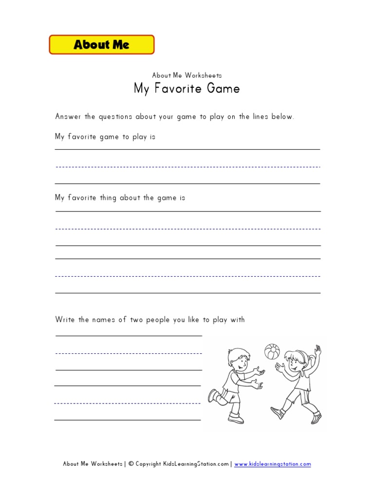 Ourselves 12 My-Favorite-Game-Worksheet | PDF