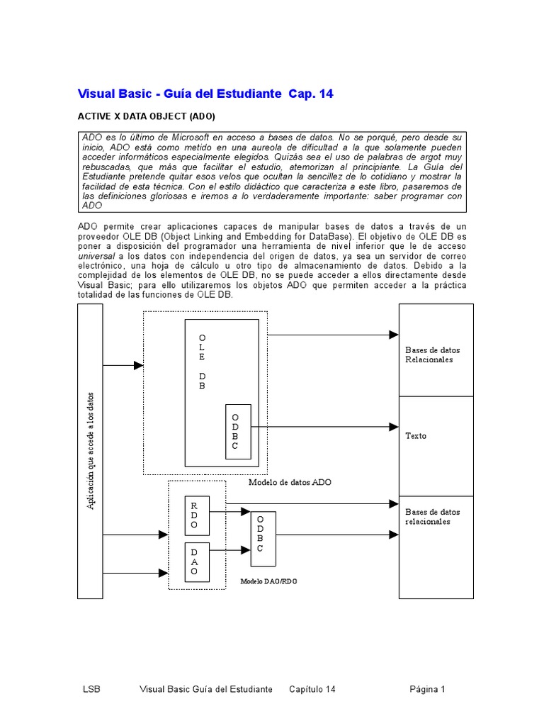 Capitulo 14 Visual Basic | PDF | Active X Data Objects | Software