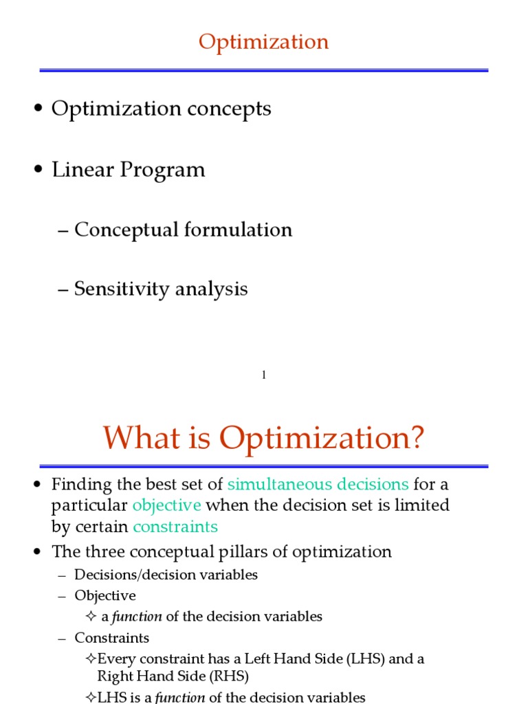 DWA Optimizations | PDF | Linear Programming | Nonlinear Programming