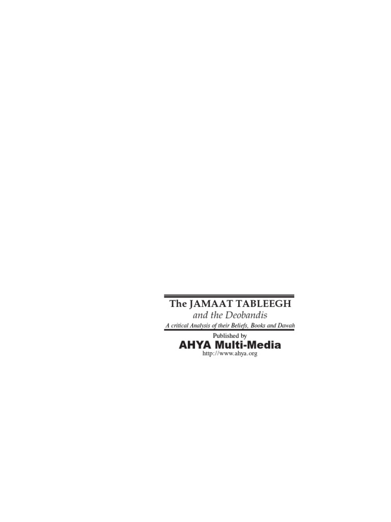 Jamaat Tableegh and Deobandis | PDF | Self-Improvement