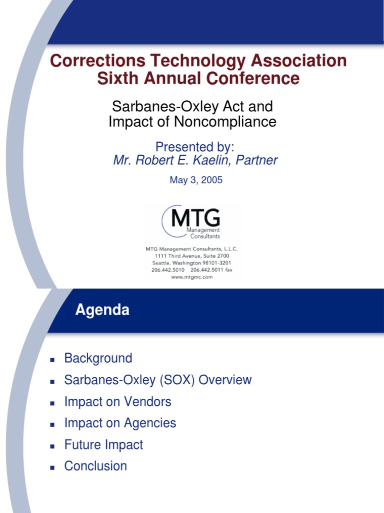 Sarbanes-Oxley Act and Impact of Non-Compliance | PDF | Sarbanes–Oxley ...