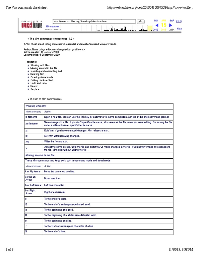 The Vim Commands Cheat Sheet | PDF | Cursor (User Interface) | Areas Of Computer Science