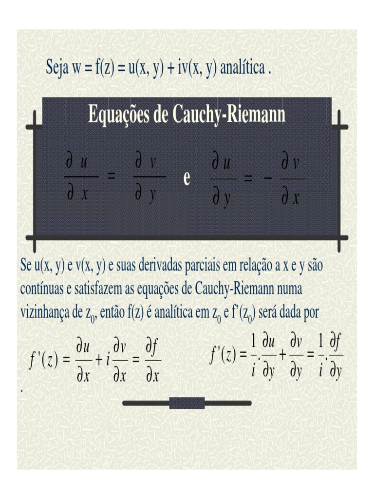 Equacoes de Cauchy-Riemann