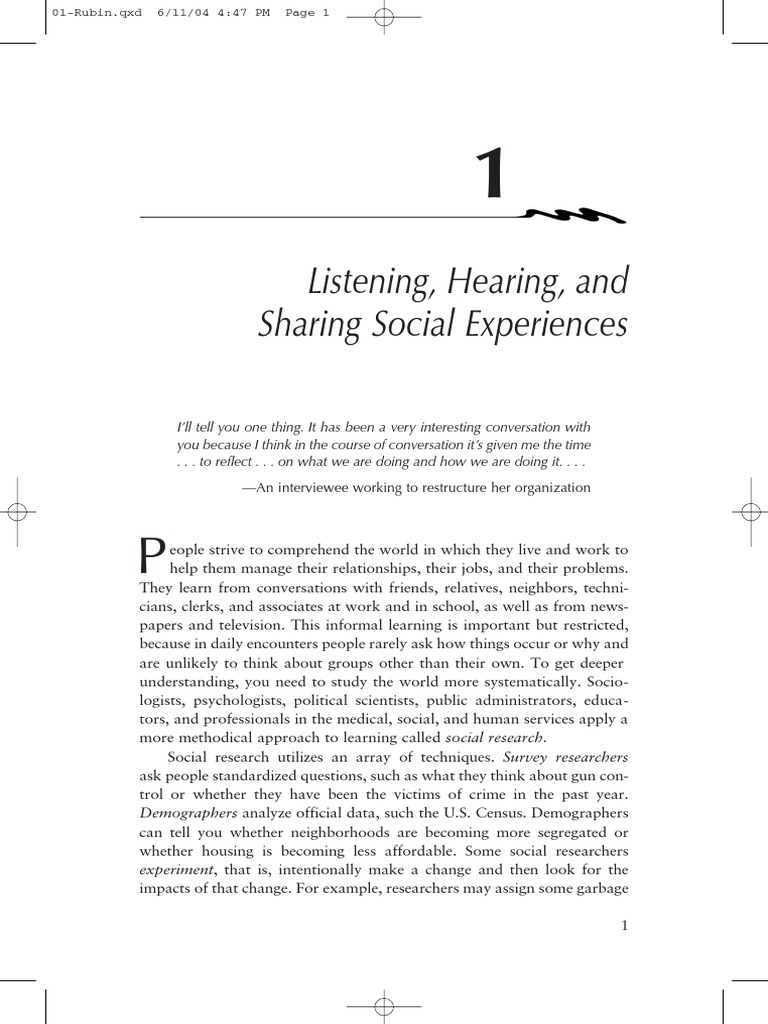 Rubin Qualitative Interviewing | PDF | Qualitative Research | Interview