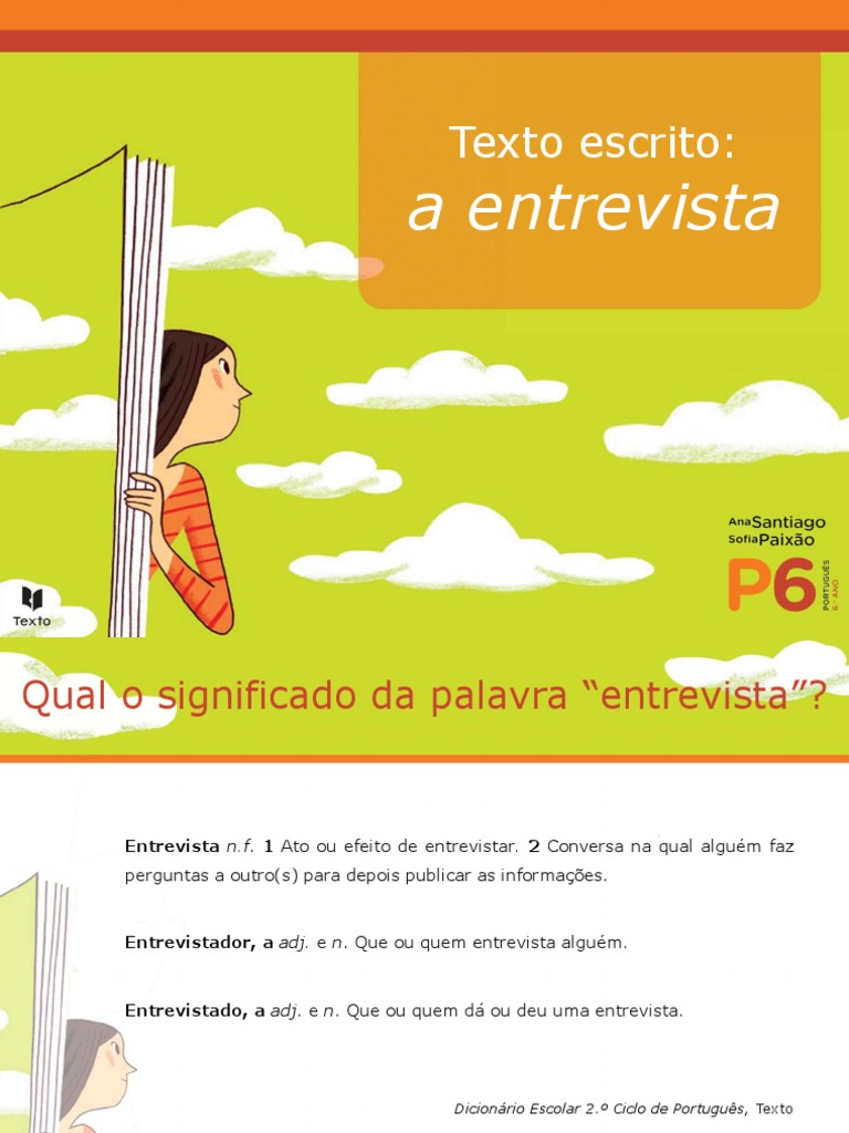 A Entrevista- Modelo de Escrita | Entrevista | Ortografia