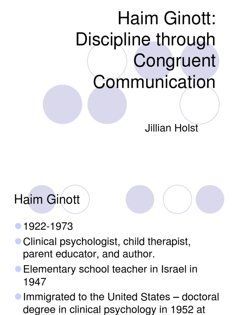 Congruent Communication by Haim Ginott | PDF | Clinical Psychology ...