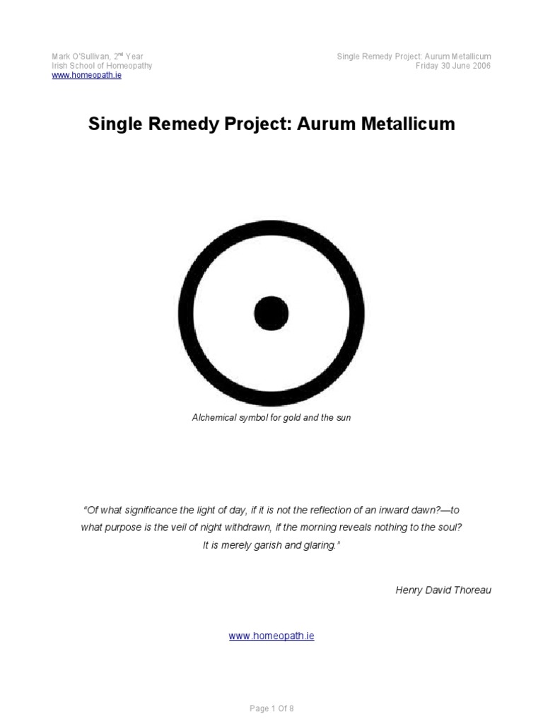 Aurum Metallicum - Picture of A Homeopathic Remedy | PDF | Gold | Nature