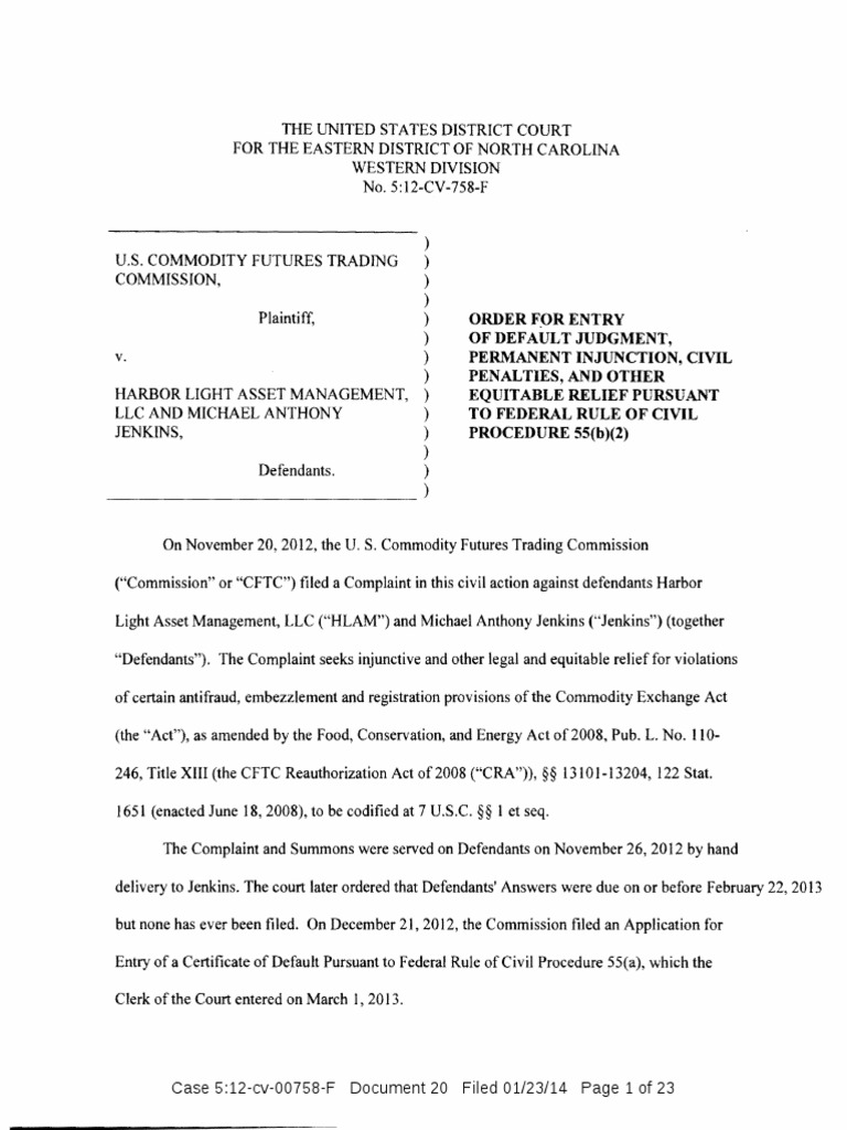 Order | PDF | Futures Contract | Commodity Futures Trading Commission