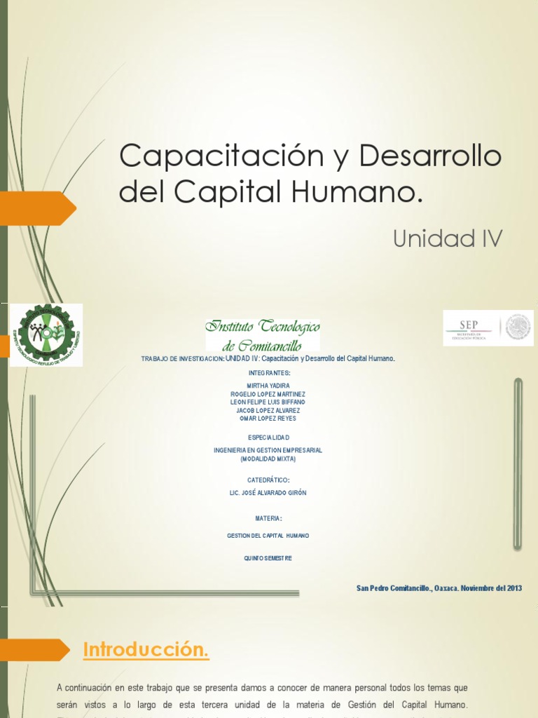 Capacitación y Desarrollo Del Capital Humano | PDF | Capital humano ... Capacitación y Desarrollo Del Capital Humano | PDF | Capital humano ...