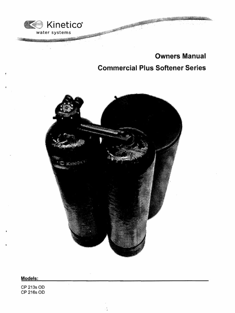 02-A Kinetico Owners Manual - Commercial Plus Softener Series | PDF ...