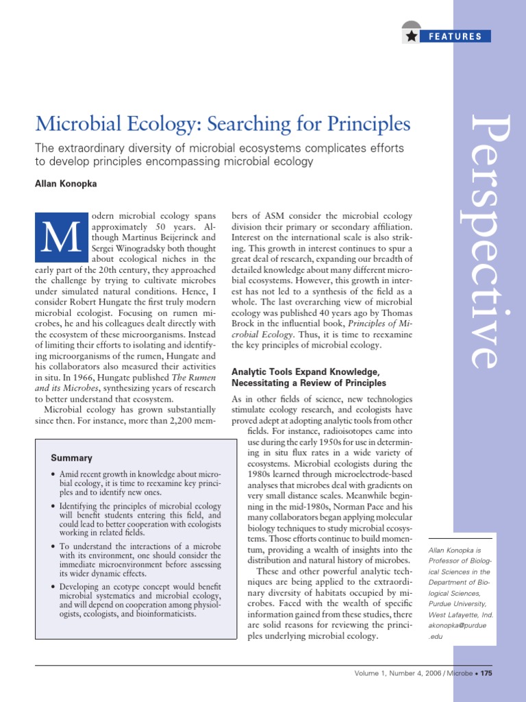 Principles of Microbial Ecology | PDF | Ecology | Microorganism