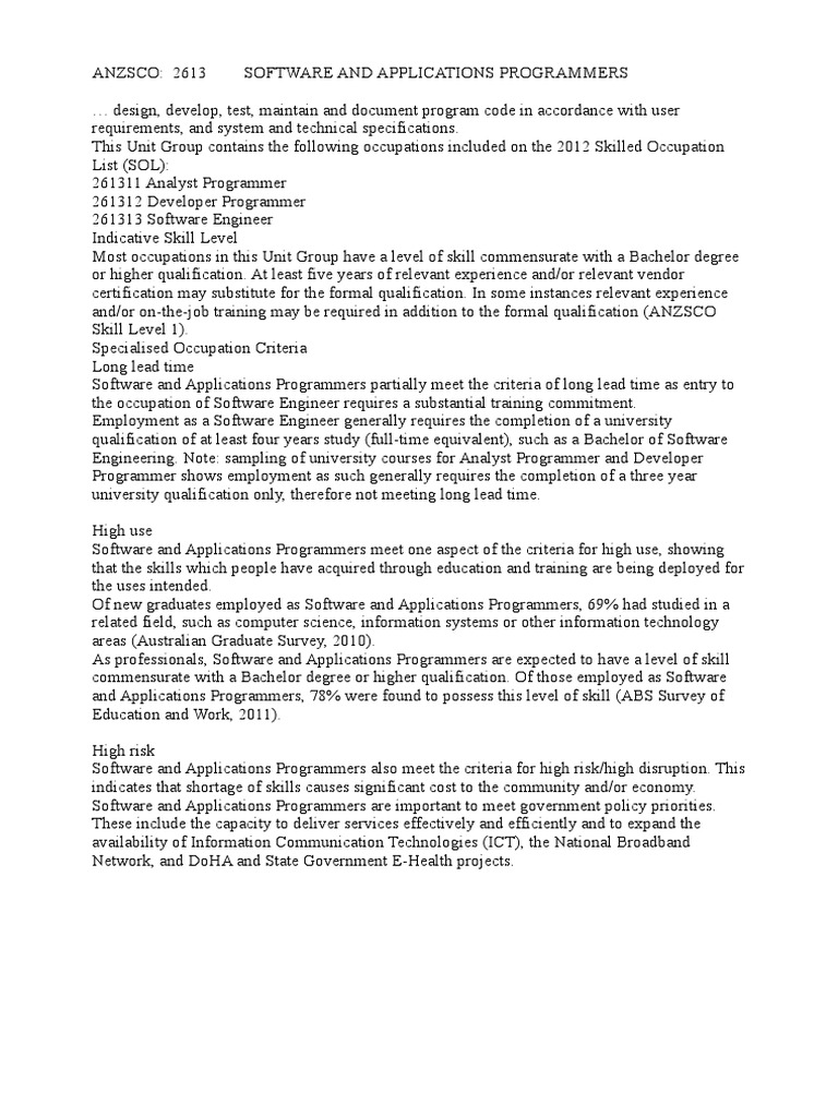 2613 Software and Applications Programmers | PDF | Programmer | Engineer