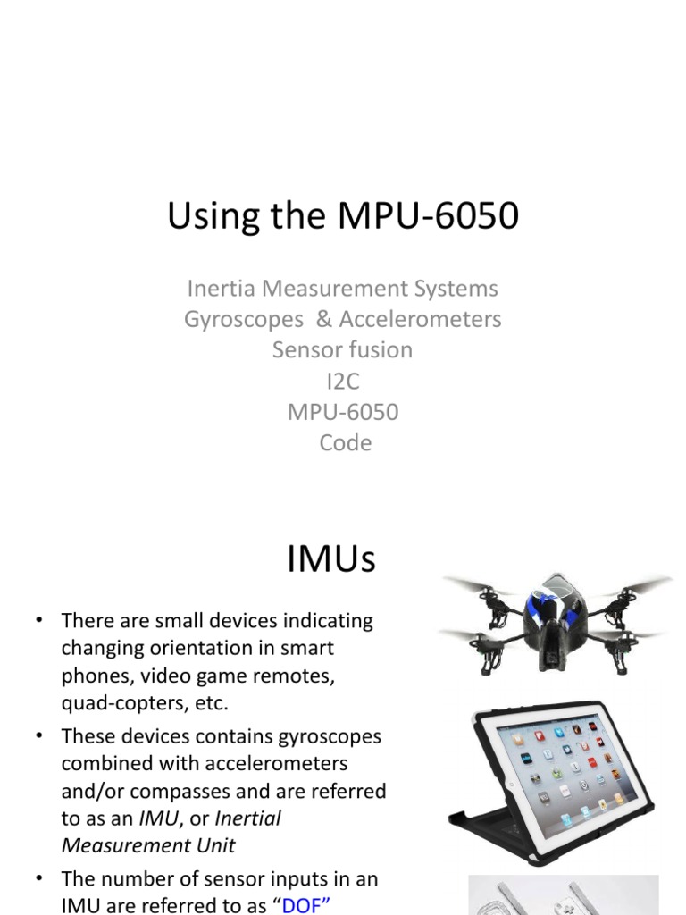 Using The MPU6050 IMU | PDF | Accelerometer | Physics