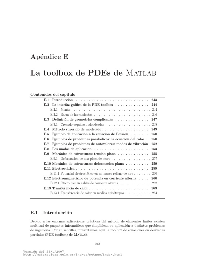 Pde Toolbox Matlab | PDF | Calor | Estrés (Mecánica)