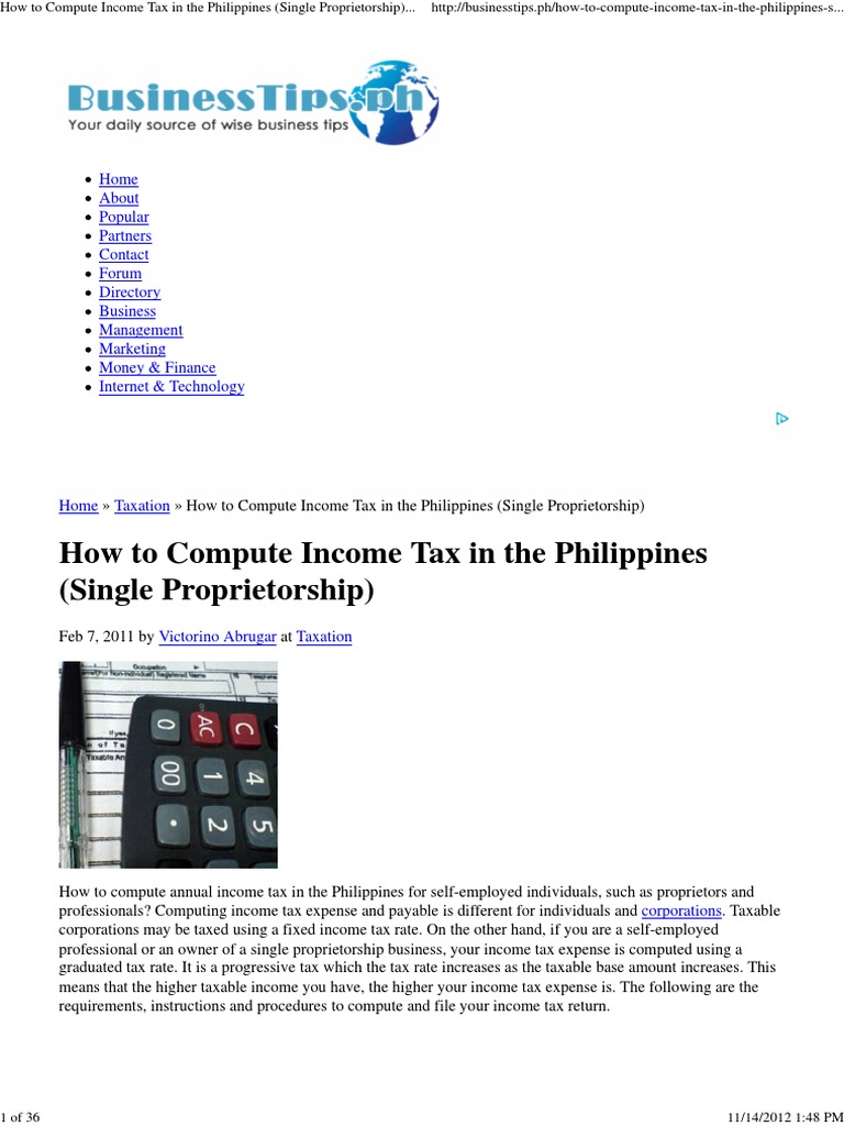 How To Compute Income Tax | PDF | Tax Deduction | Taxation In The ...