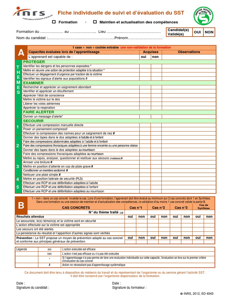 Fiche Eval | PDF | Saignement | Apprentissage