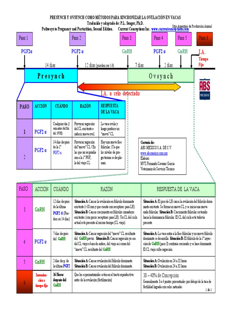 Sincronización Ovárica en Vacas: Presynch y Ovsynch | PDF | Salud y ...