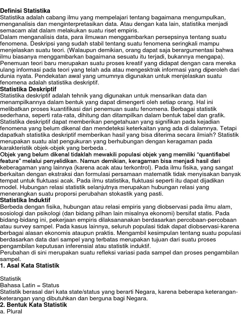 Definisi Statistika | PDF
