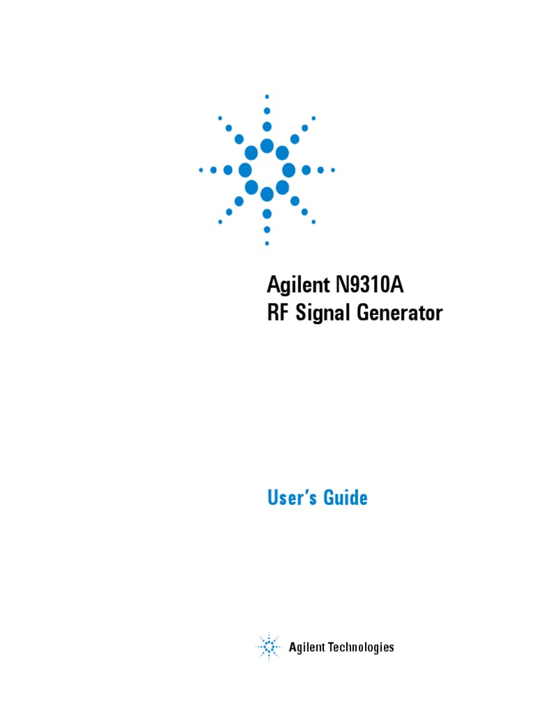 Agilent N9310A RF Signal GeneratorN9310-90001 | PDF | Electrostatic ...
