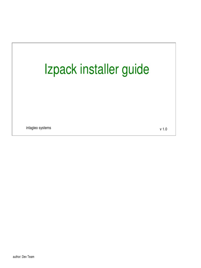 Izpack Installer Guide | PDF | Computer File | Java (Programming Language)
