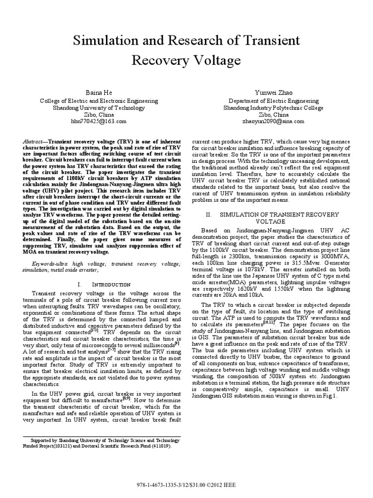 TRV | Download Free PDF | Electrical Substation | Electric Power System