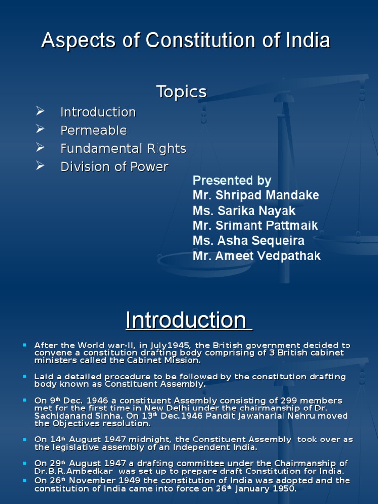 Key Aspects of the Indian Constitution | PDF | Constitutional Law ...