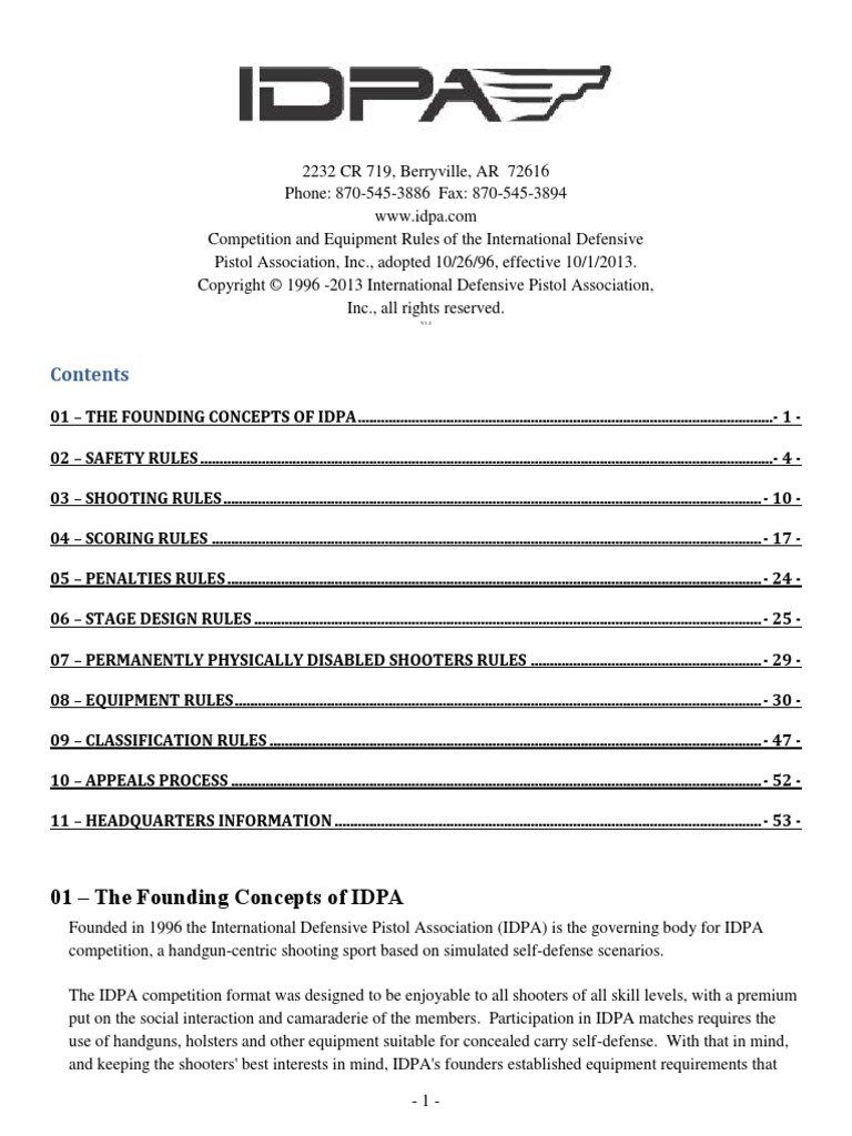 Idpa PDF | PDF | Handgun | Concealed Carry In The United States