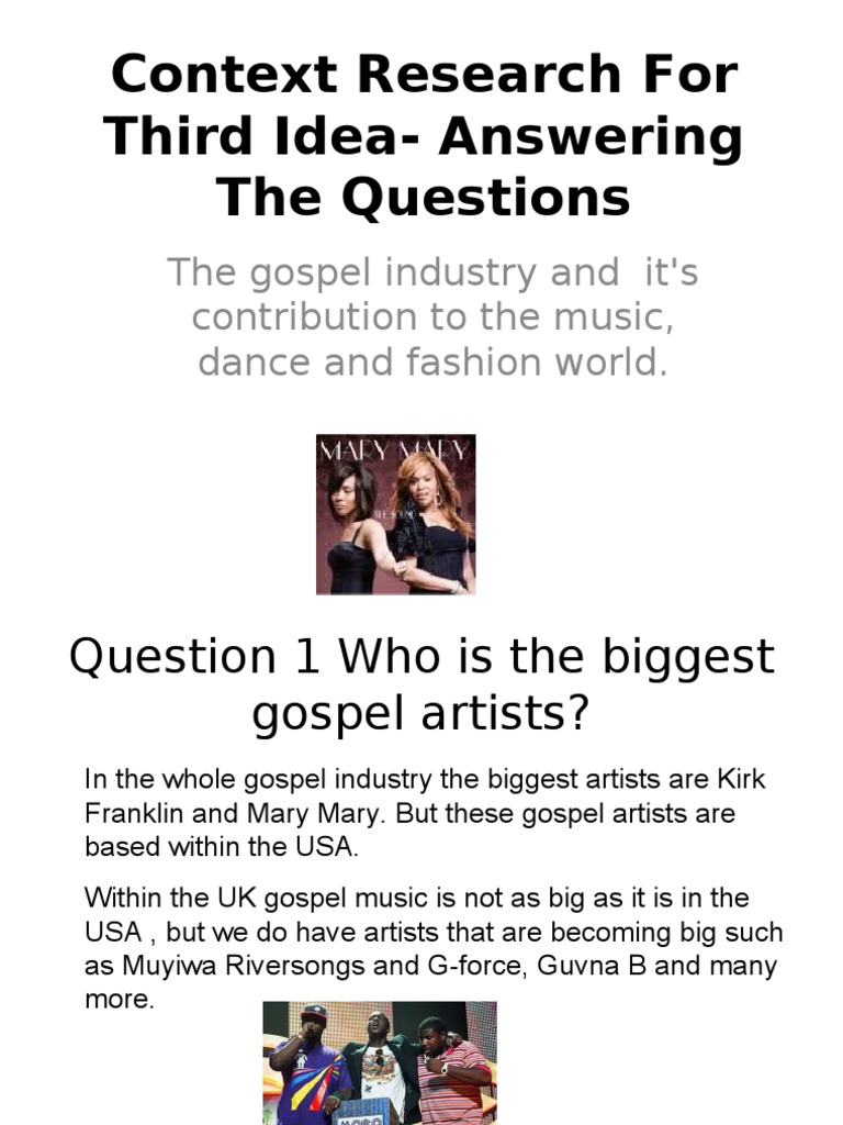 Context Research For Third Idea-Answering The Questions | PDF | Gospel ...