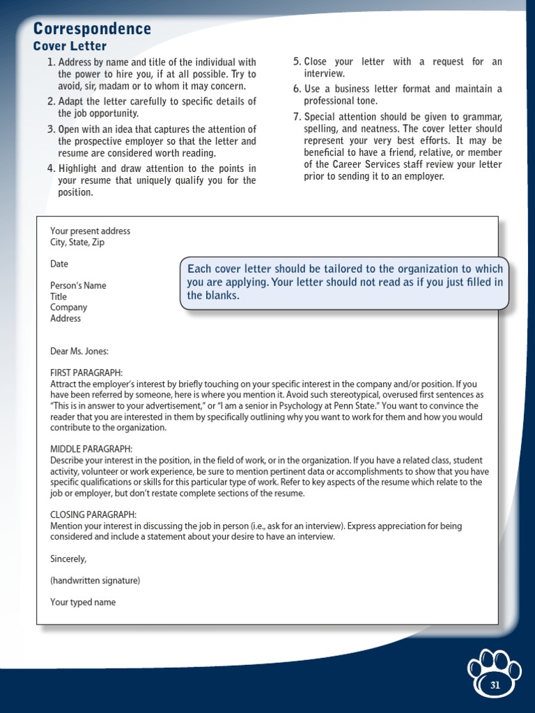 PSU Career Services (Cover Letters) | PDF | Résumé | Advertising