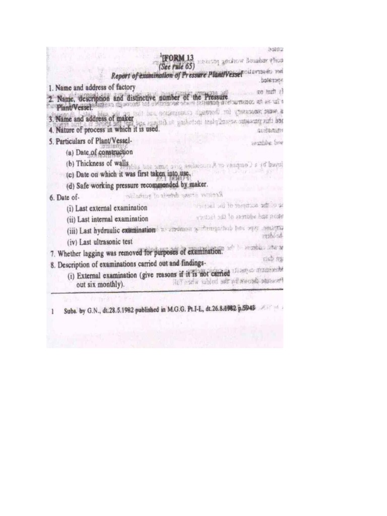 Form 13 For Pressure Vessels | PDF