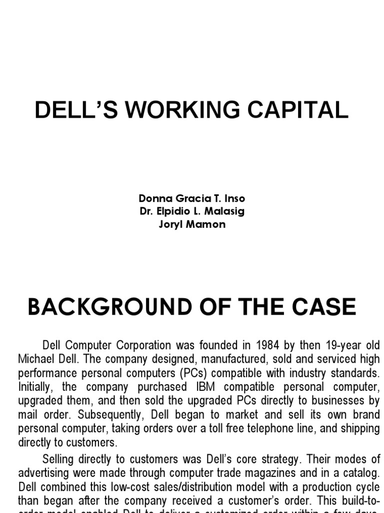 Dell's Working Capital Strategies | PDF | Dell | Inventory