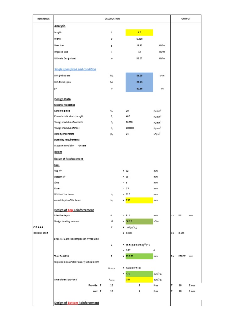 RCC Beam Design Task-01 | PDF | Beam (Structure) | Bending