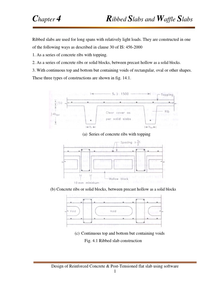 Chapter 4 Ribbed Slabs and Waffle Slabs | PDF | Beam (Structure) | Prestressed Concrete