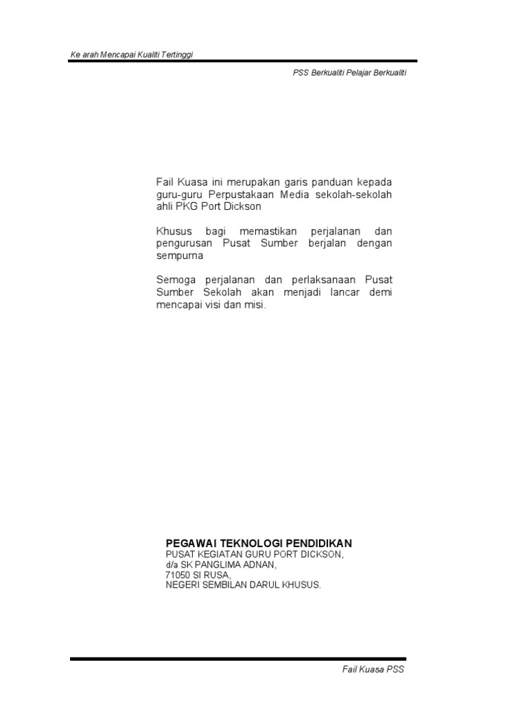 7.pengoperasian Pss - Fail Kuasa | PDF