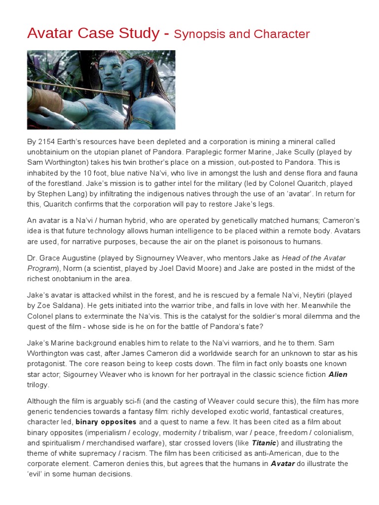 Avatar Case Study | PDF | Avatar (2009 Film) | Leisure