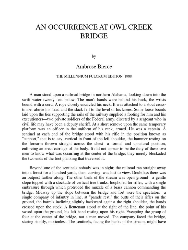 An Occurrence at Owl Creek Bridge | PDF